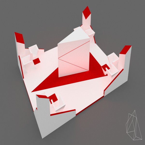 LARGE OPEN TRIANGULAR DESIGN EXHIBITION STAND 3D MODEL - FREE DOWNLOAD ...