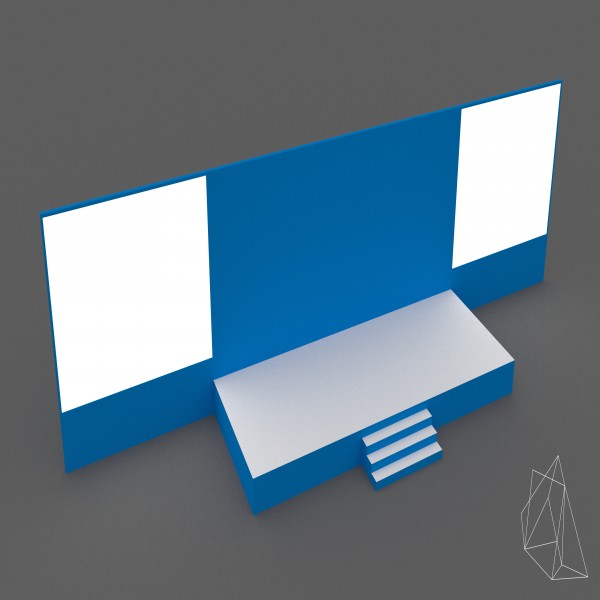 SIMPLE BLUE EVENT STAGE 3D MODEL - FREE DOWNLOAD | FREE POLYGON