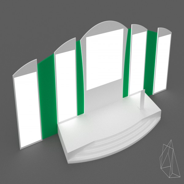 SMALL 3 SCREEN EVENT STAGE 3D MODEL - FREE DOWNLOAD | FREE POLYGON