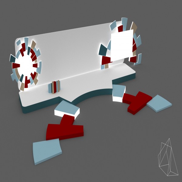ABSTRACT EVENT STAGE WITH MULTILEVEL PLATFORMS 3D MODEL - FREE DOWNLOAD ...