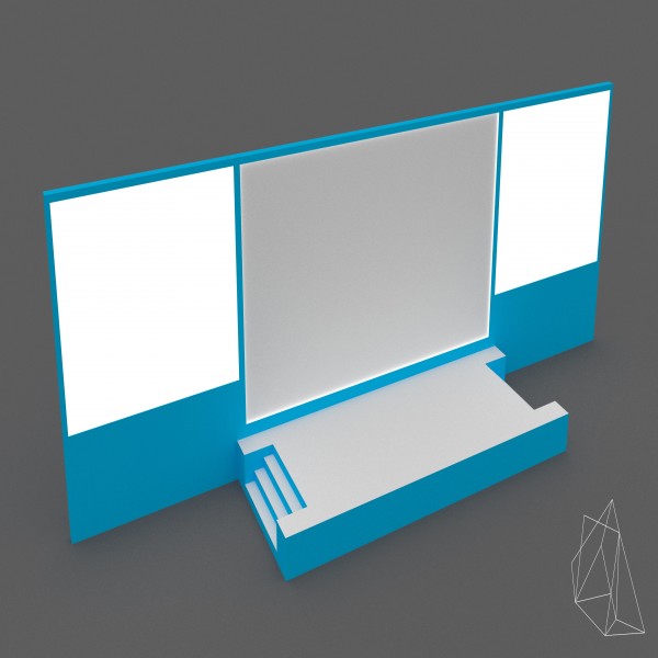 BLUE BACKLIT EVENT STAGE 3D MODEL - FREE DOWNLOAD | FREE POLYGON