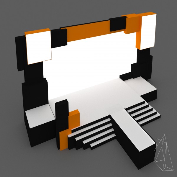 MULTILAYERED EVENT STAGE WITH RECTANGULAR SHAPES 3D MODEL - FREE ...