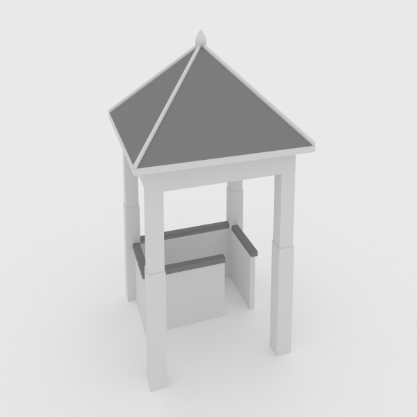 WHITE PORCH WITH INNER SEMI CLOSED SPACE 3D MODEL - FREE DOWNLOAD ...