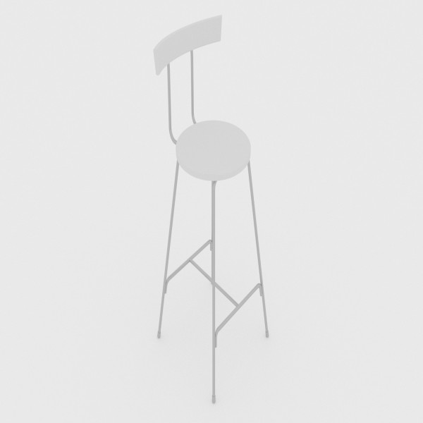 MODERN SIMPLE WHITE BAR STOOL 3D MODEL - FREE DOWNLOAD | FREE POLYGON