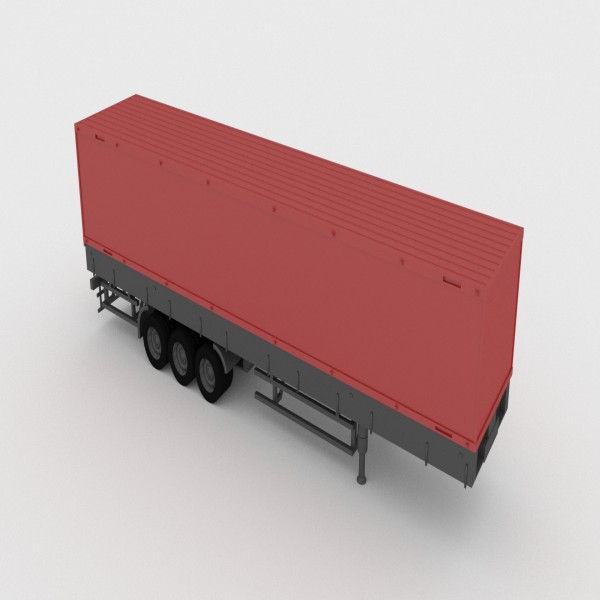 RED CARGO TRAILER 3D MODEL - FREE DOWNLOAD | FREE POLYGON