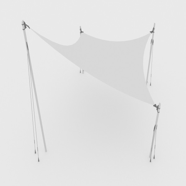 WHITE TENSILE SHADE 3D MODEL - FREE DOWNLOAD | FREE POLYGON